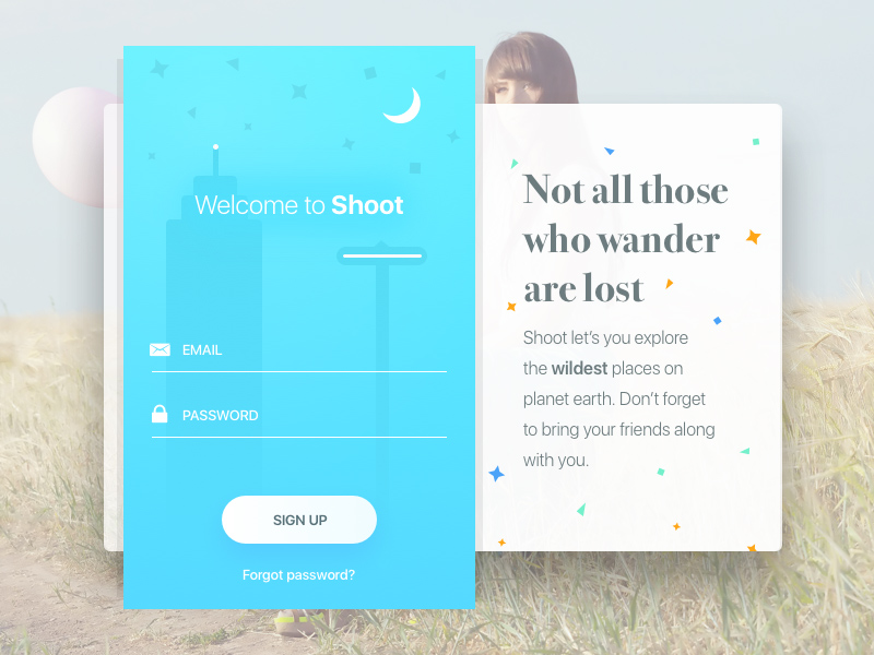Sign Up Card Freebie - Download Sketch Resource - Sketch Repo